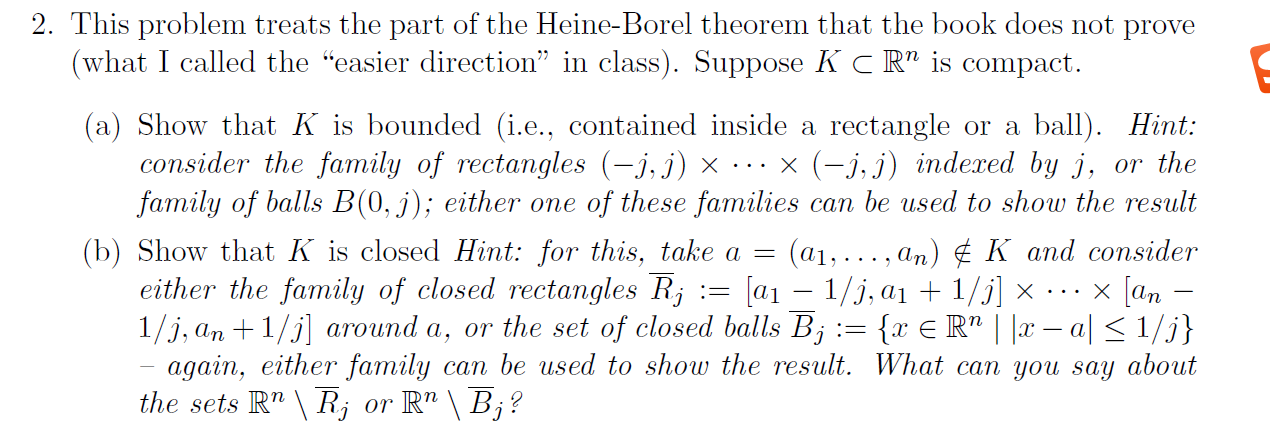 Solved 2. This problem treats the part of the Heine-Borel | Chegg.com