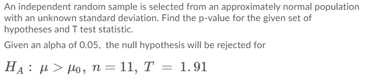 Solved An independent random sample is selected from an | Chegg.com