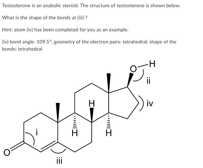 Solved Testosterone is an anabolic steroid. The structure of | Chegg.com