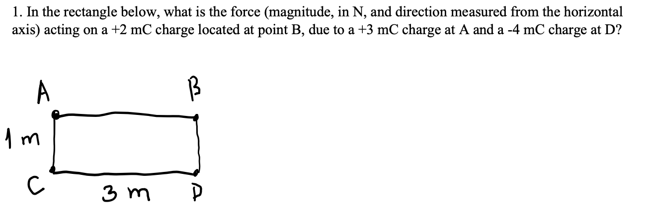 Solved 1. In the rectangle below, what is the force | Chegg.com