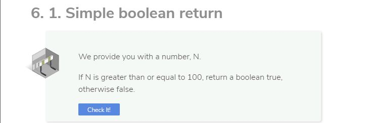 Solved 6. 1. Simple boolean return We provide you with a | Chegg.com