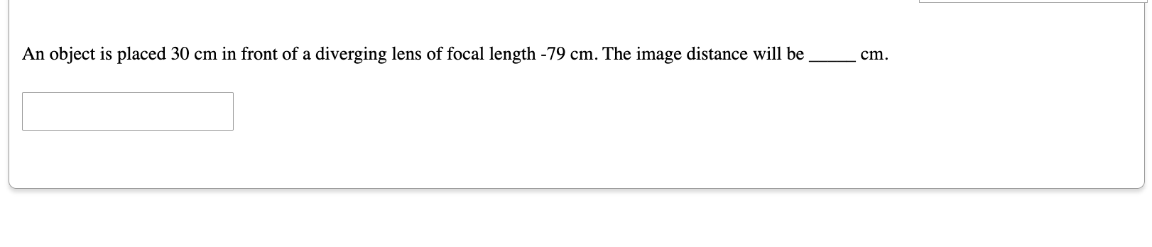 Solved An object is placed 30 cm in front of a diverging | Chegg.com