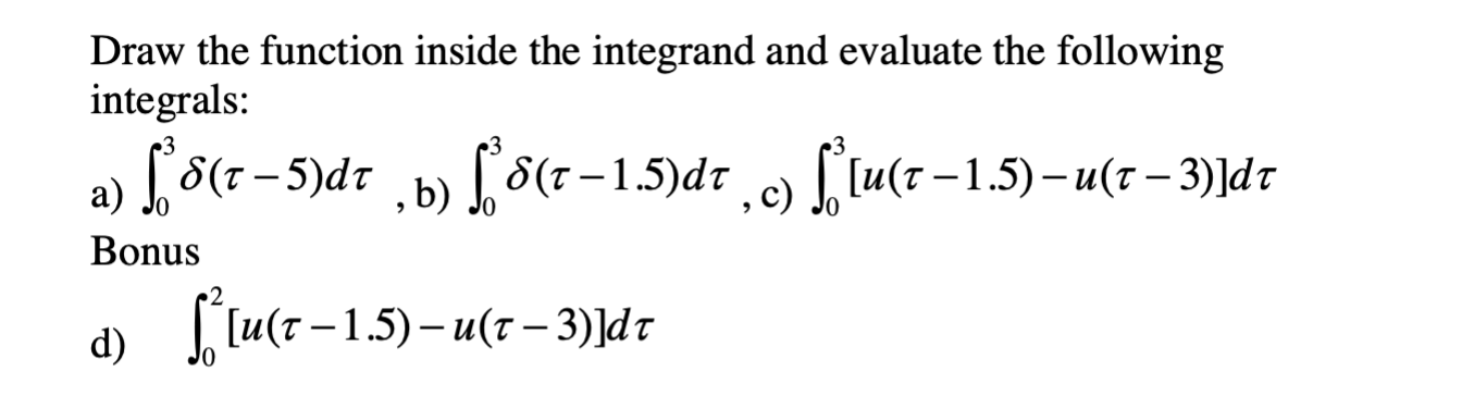 Solved Draw the function inside the integrand and evaluate | Chegg.com