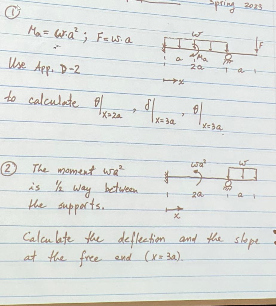 Solved (1) Use App, D−2 to calculate θ∣x=2a,δ∣x=3a,θ∣x=3a | Chegg.com