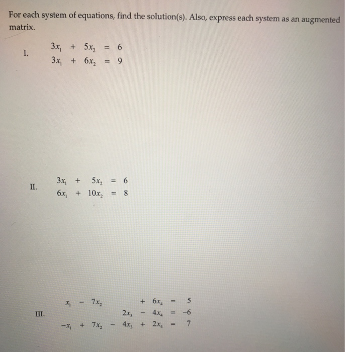 Solved For each system of equations, find the solution(s). | Chegg.com