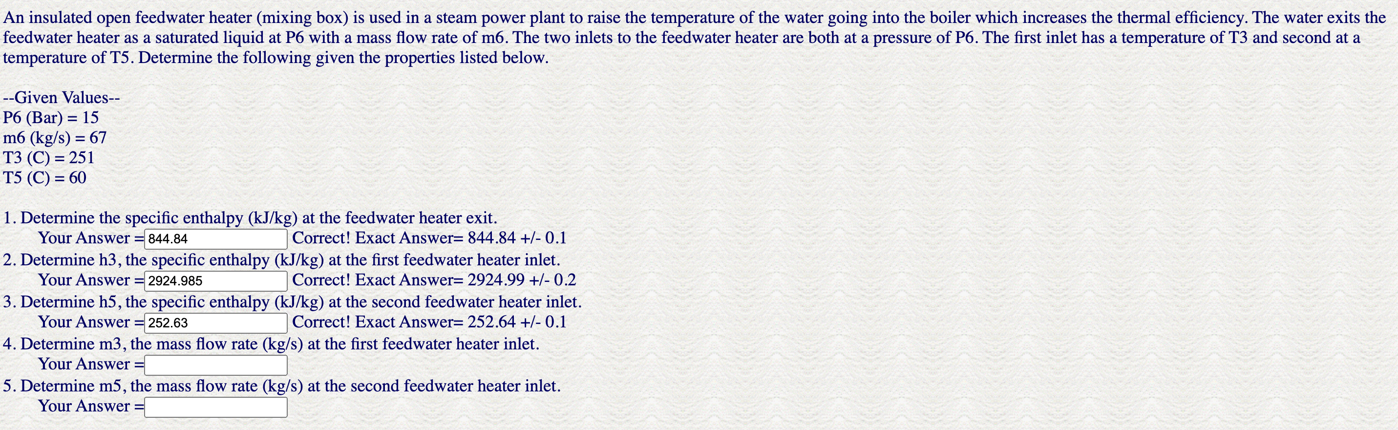 Solved An insulated open feedwater heater (mixing box) is | Chegg.com