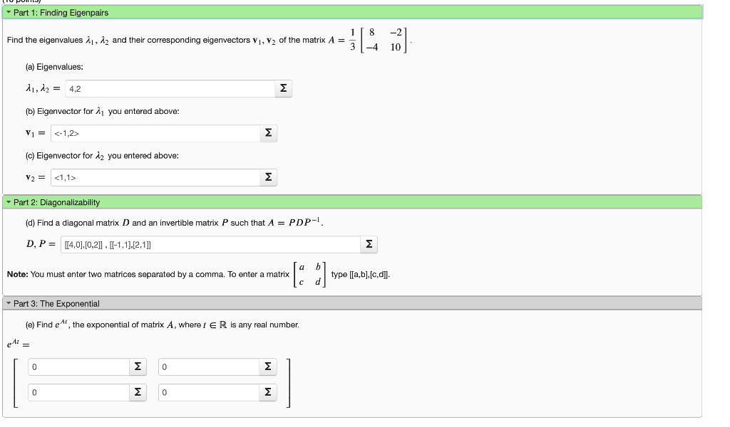 Solved Part 1: Finding Eigenpairs Find the eigenvalues 11, | Chegg.com