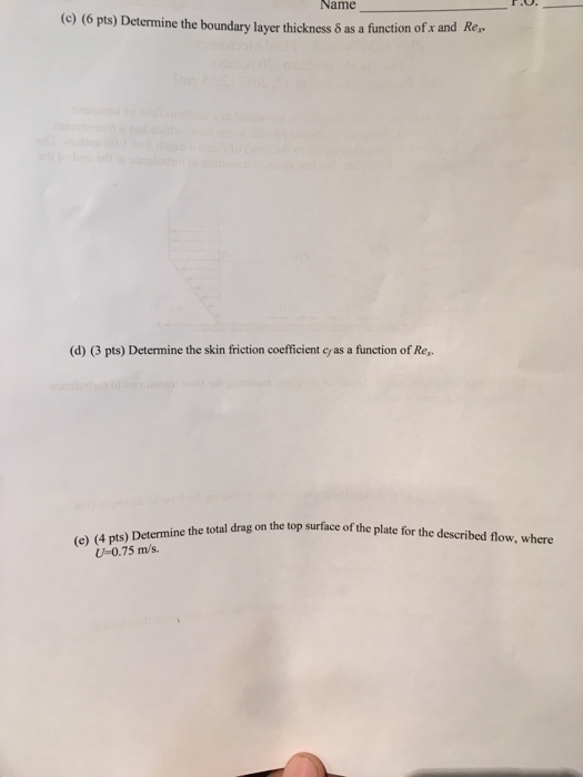Solved Flat plate boundary layer analysis: A thin flat plate | Chegg.com