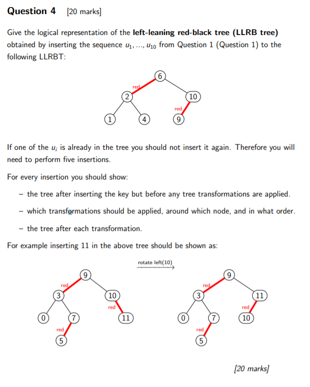 Question 4 (20 marks] Give the logical representation | Chegg.com