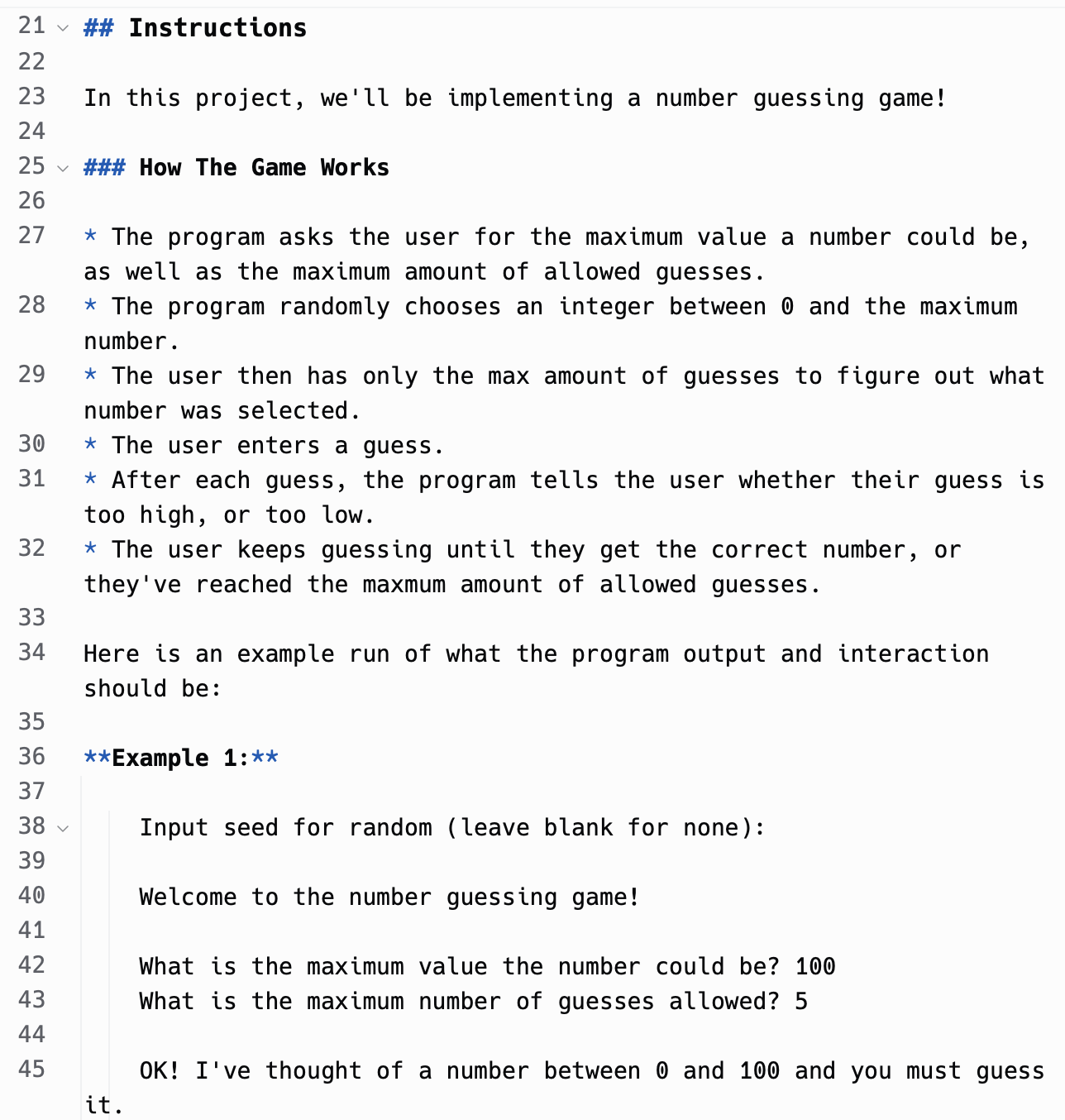 Solved For each guess, I'll tell you if you're too high or | Chegg.com