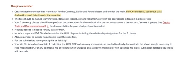 Solved Things to remember: - Create exactly four code files | Chegg.com
