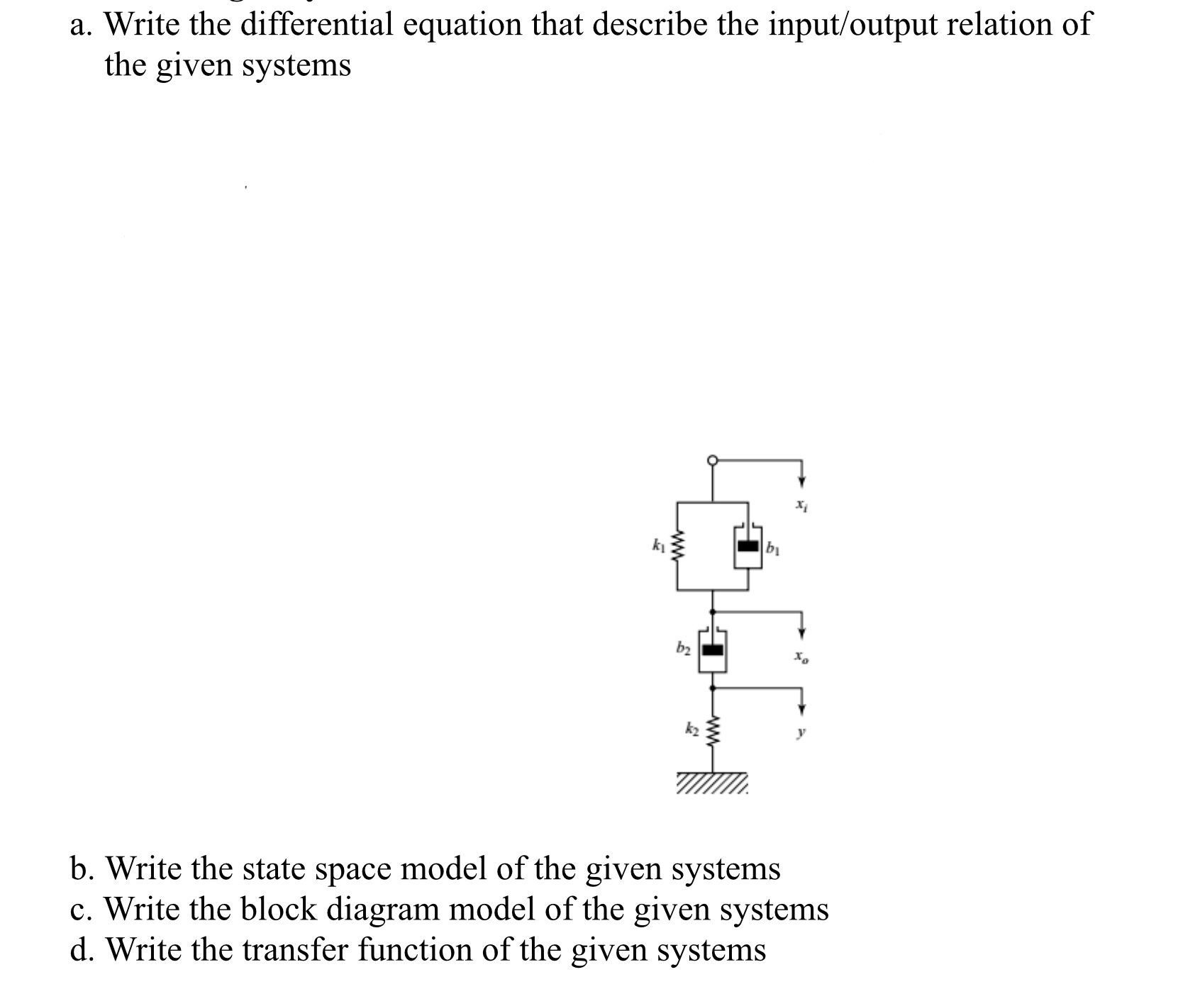 a. Write the differential equation that describe the | Chegg.com