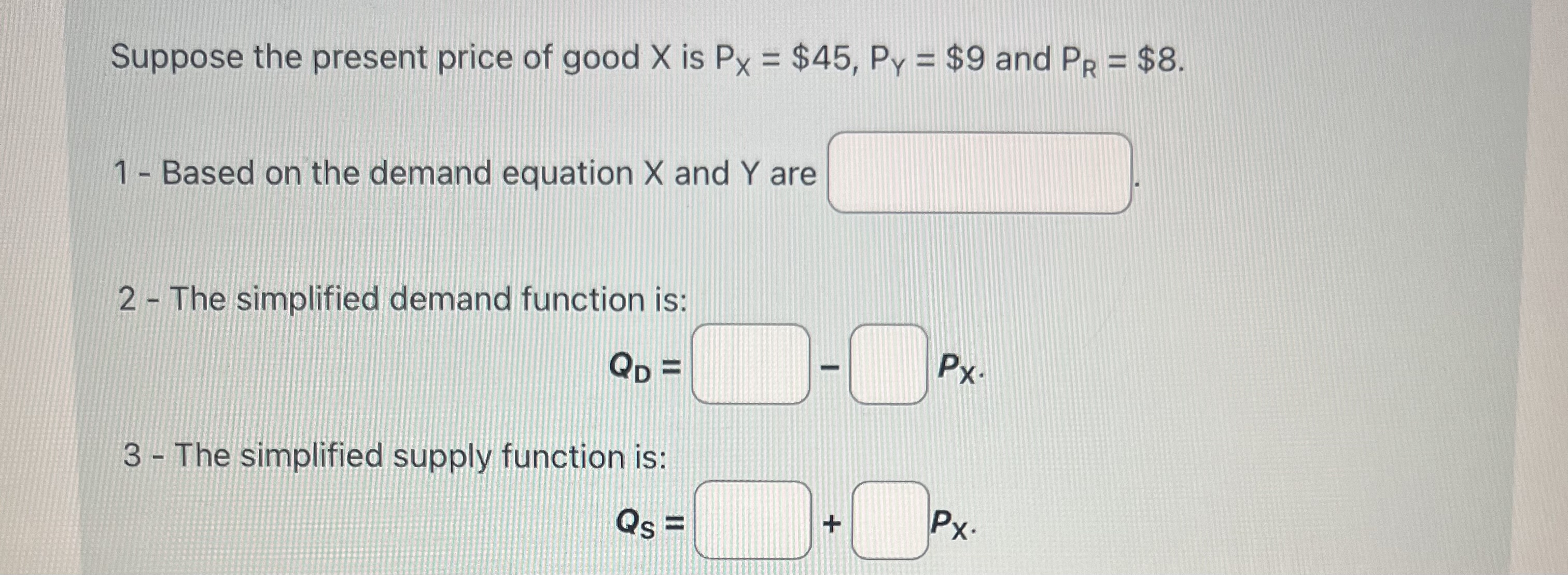 Solved Use the General Demand and Supply functions provided | Chegg.com