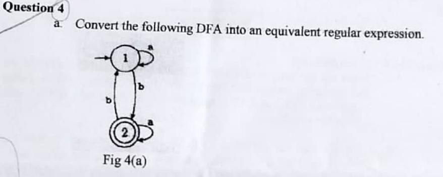 Convert the following DFA into an equivalent regular | Chegg.com