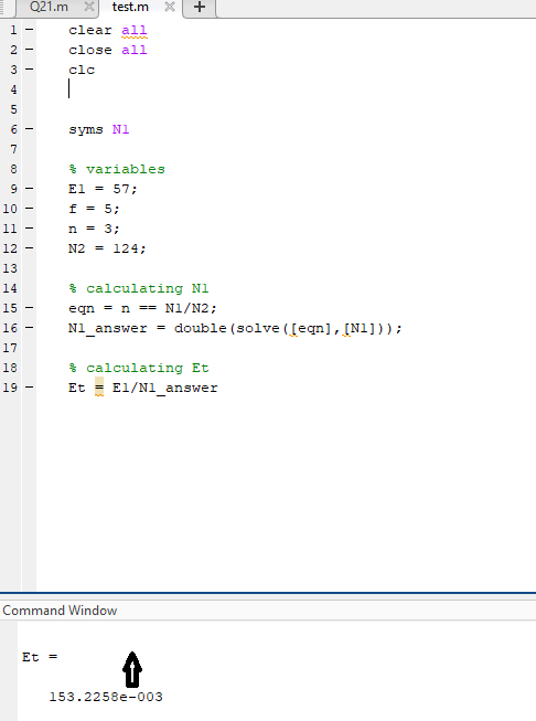 Solved This is a Matlab question. Can you please show me an | Chegg.com