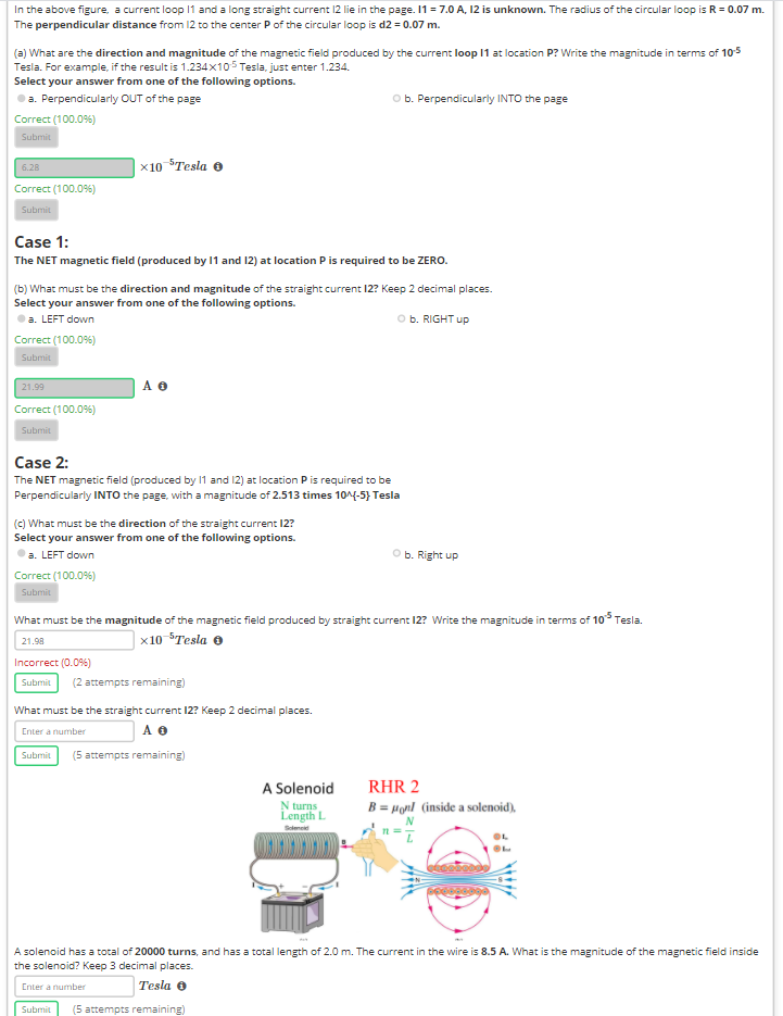 Solved RHR2 - Straight Current, Current Loop and Solenoid | Chegg.com