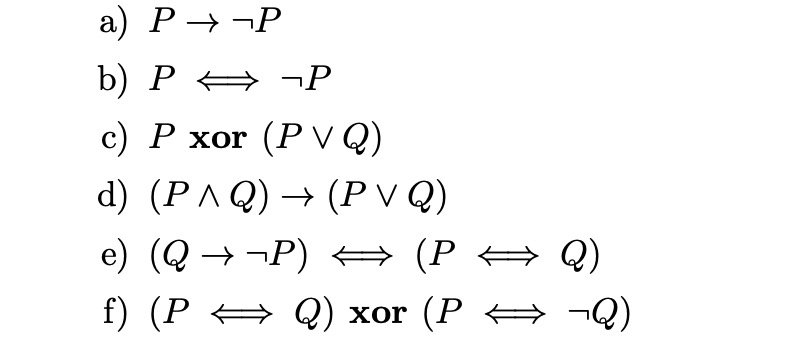 Solved a) P+ P b) P A P c) P xor (PVQ) d) (PAQ) + (PVQ) e) | Chegg.com