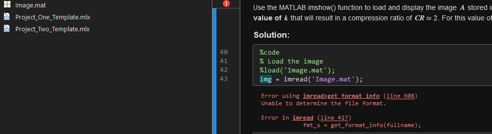 Solved I Have An Error I Cannot Figure Out With Matlabs 