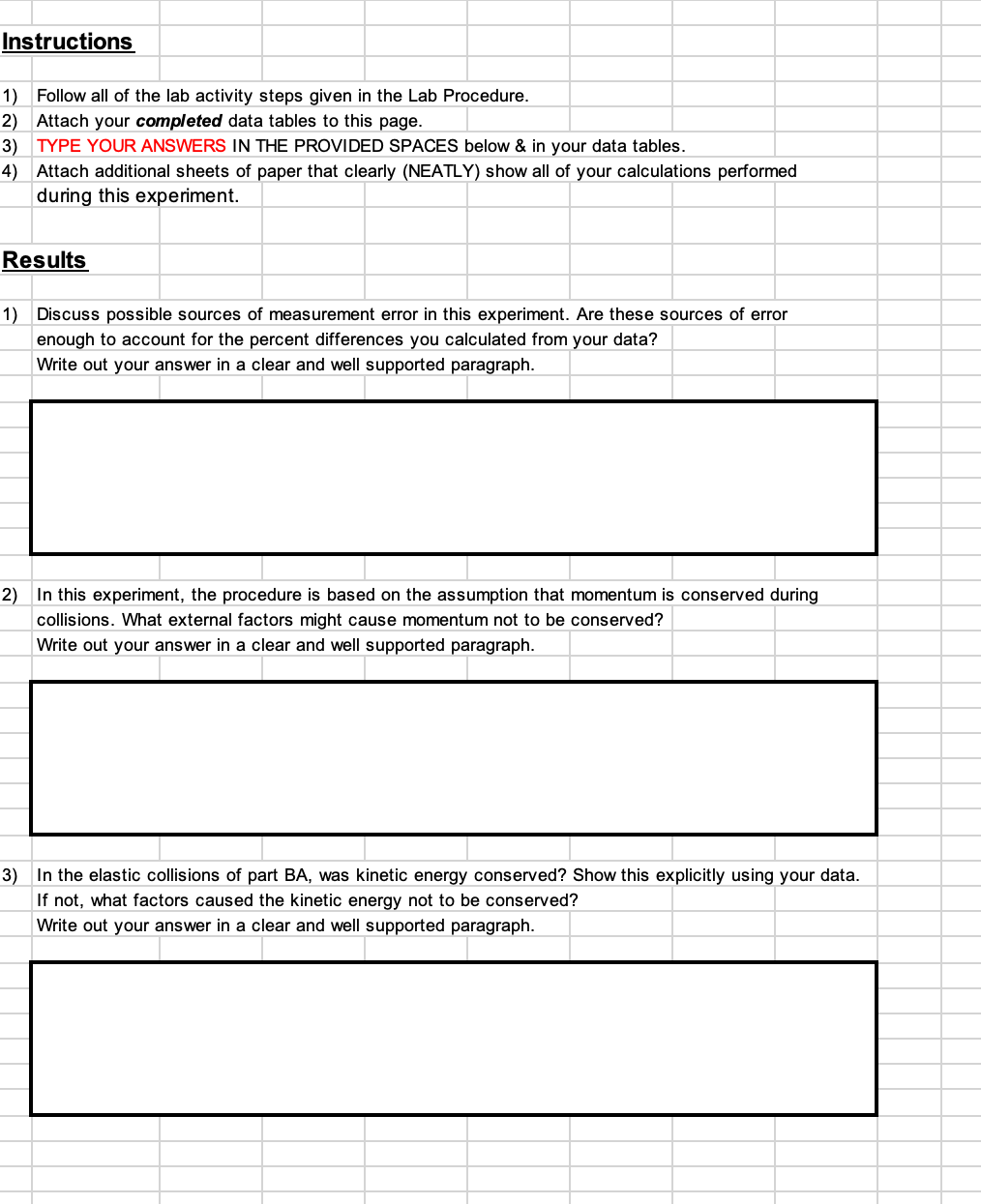 Solved A. Linear Momentum in Explosions m2/m Ar/Ax2 % diff | Chegg.com