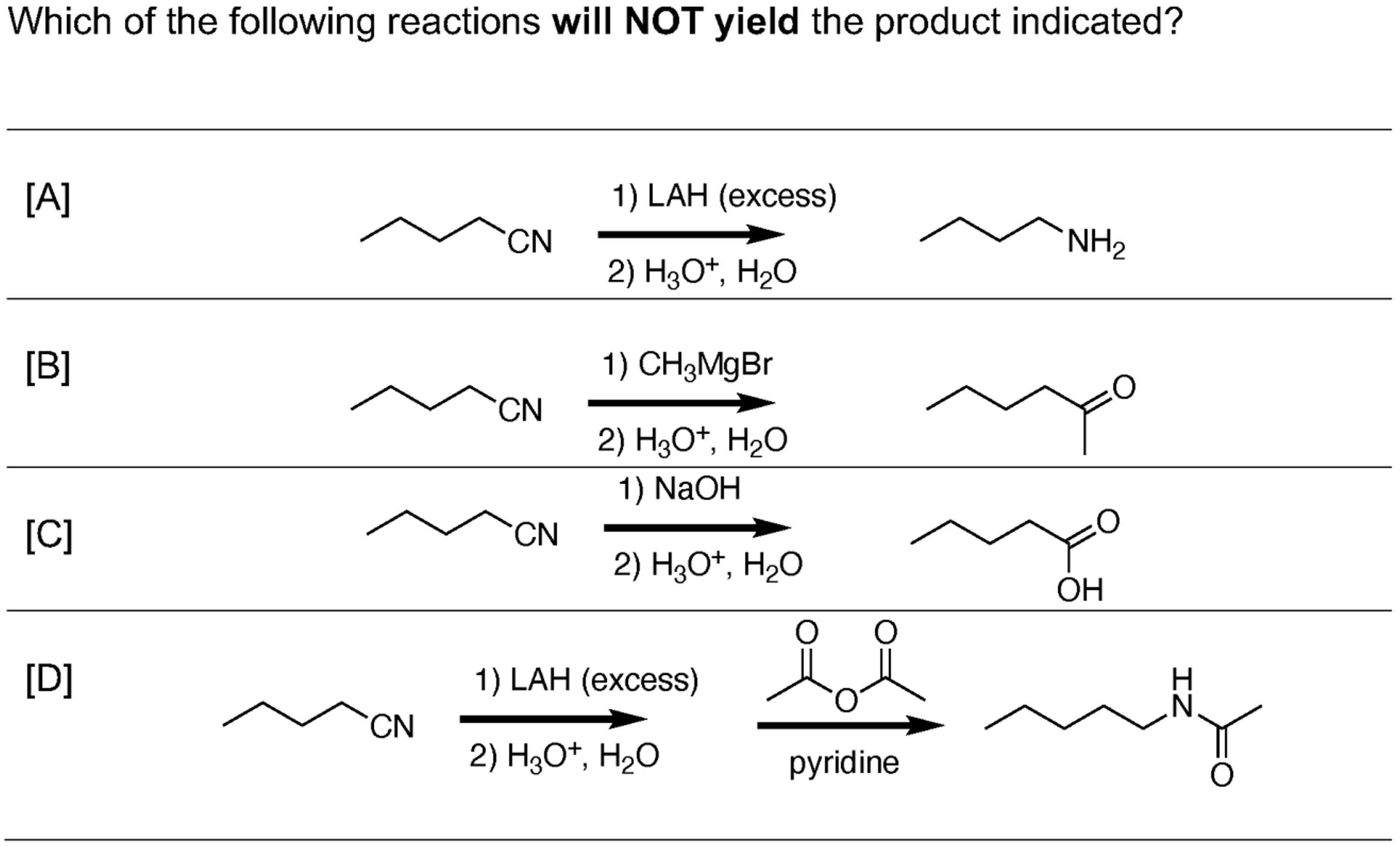 Solved which of the following does not yield the product? | Chegg.com