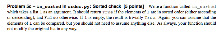 Solved Problem 5a - is_ascending in order.py: Ascending | Chegg.com