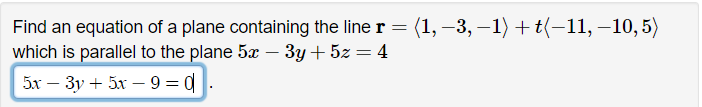 Solved Find an equation of a plane containing the line | Chegg.com