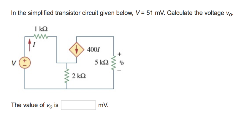 Solved In the simplified transistor circuit given below, V | Chegg.com