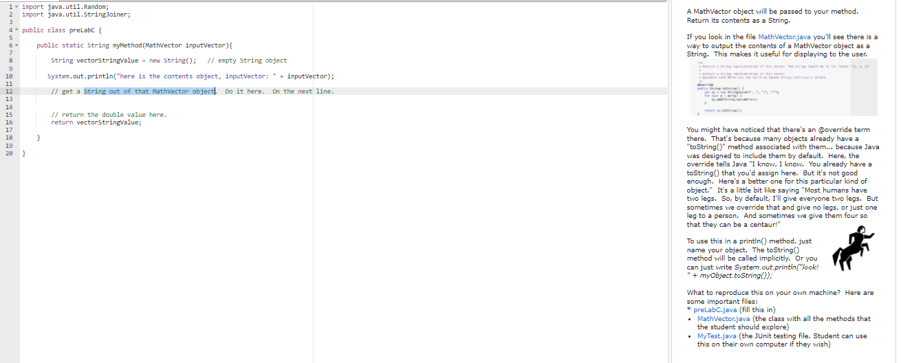 Solved A MathVector object will be passed to your method. | Chegg.com