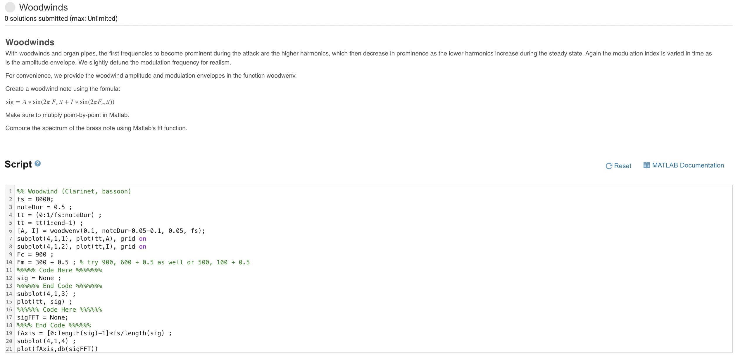 Solved Woodwinds is the amplitude envelope. We slightly | Chegg.com