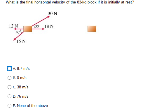 What is the final horizontal velocity of the 83-kg | Chegg.com