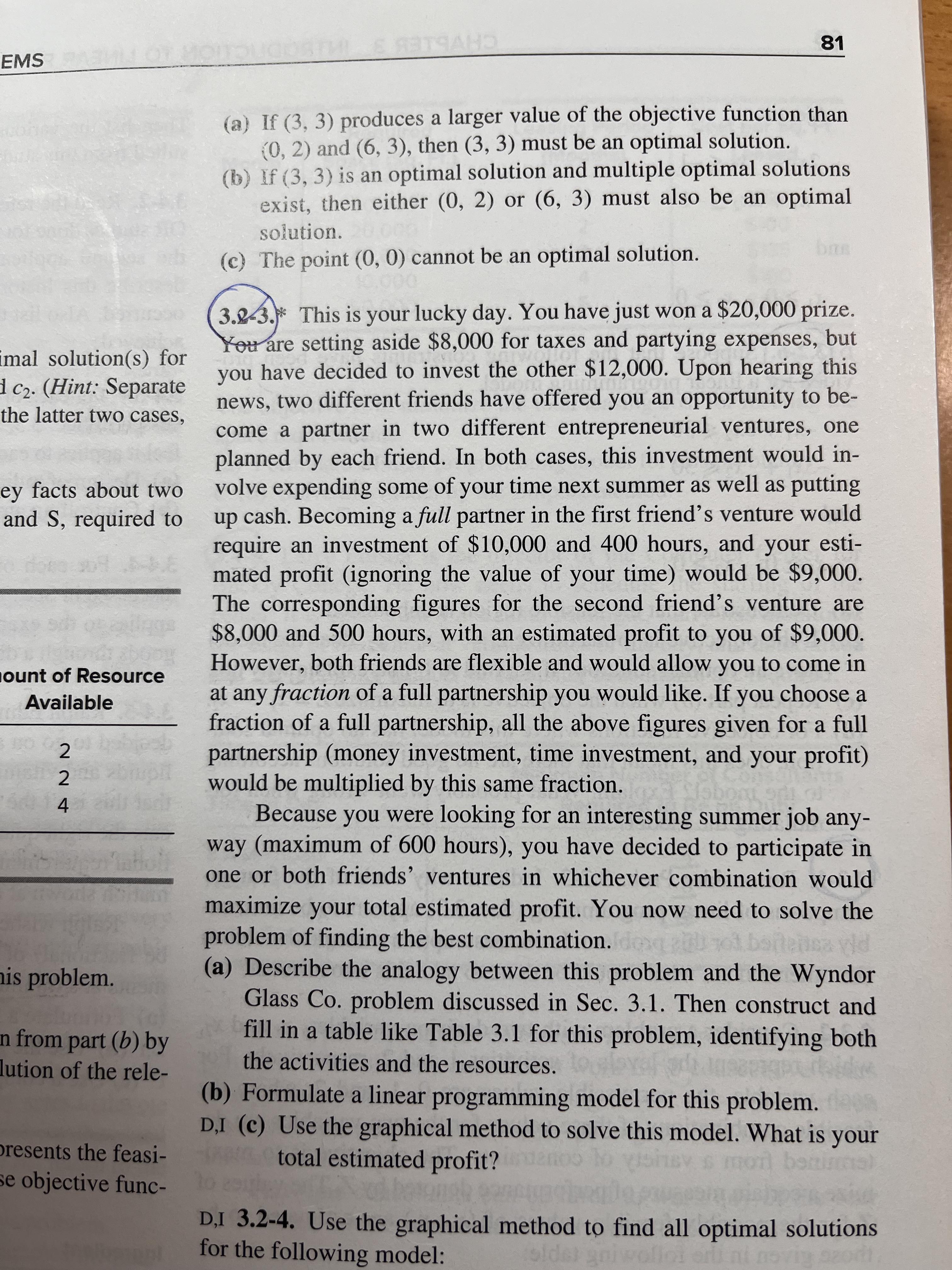 (a) If (3,3) produces a larger value of the objective | Chegg.com