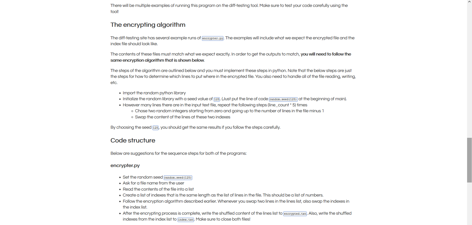 Encrypter / Decrypter This assignment exercises file | Chegg.com