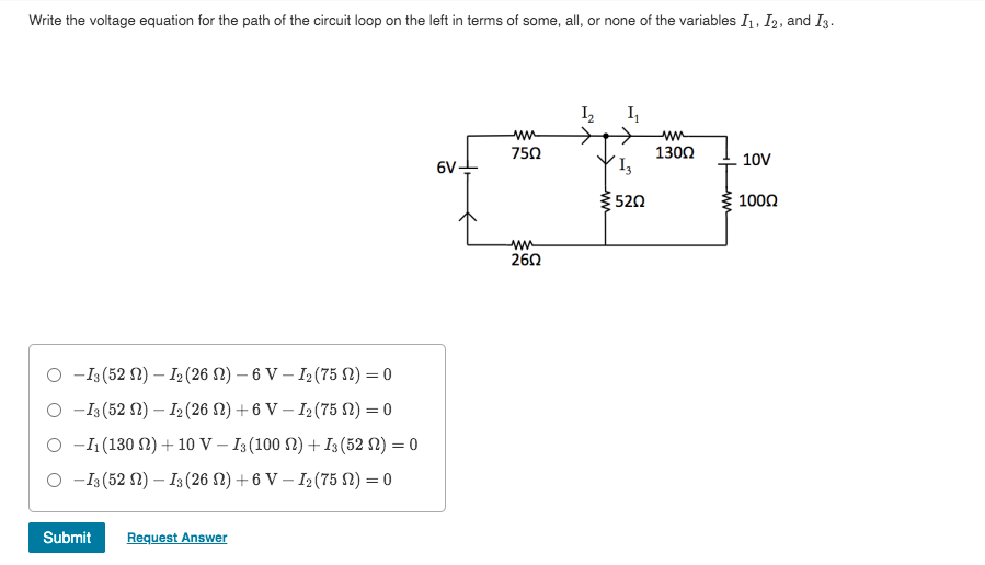 Solved Write the voltage equation for the path of the | Chegg.com