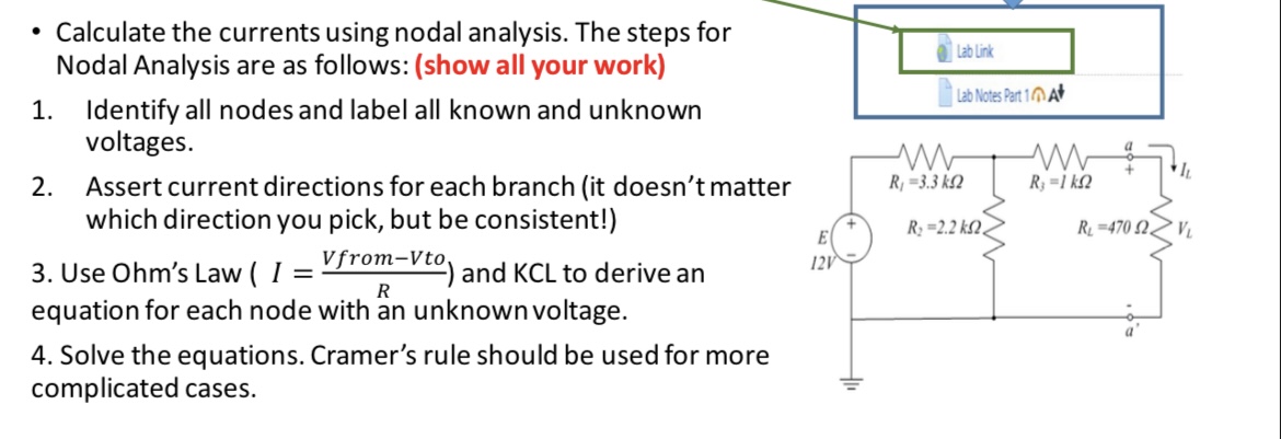 Solved - Calculate the currents using nodal analysis. The | Chegg.com