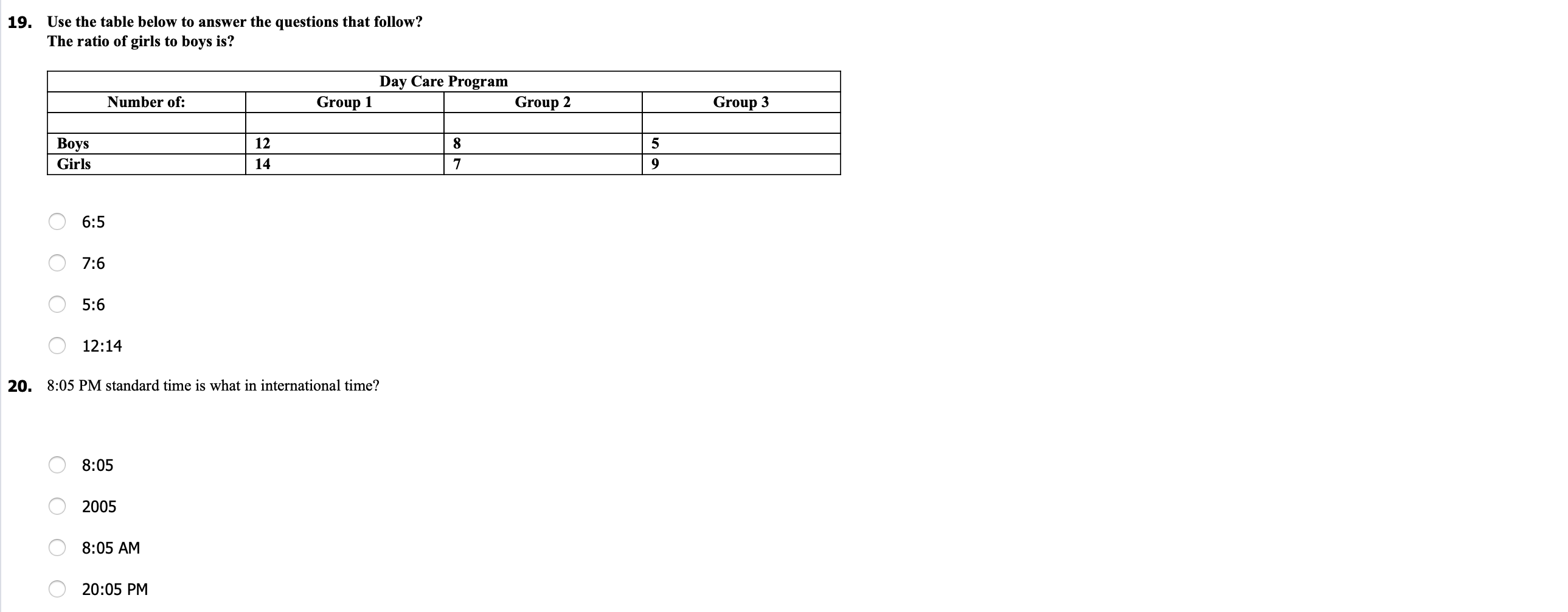 Solved 19. Use the table below to answer the questions that | Chegg.com