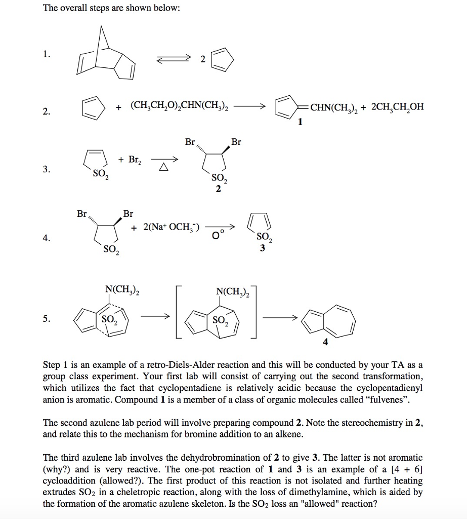 Solved 12.0 SYNTHESIS OF AZULENE We will carry out the | Chegg.com