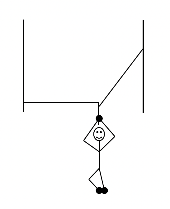 Solved An acrobat is supported by two tensioned wires as | Chegg.com