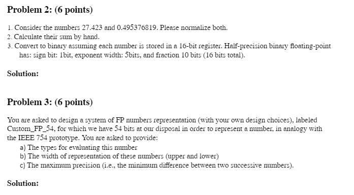 Solved Problem 2: (6 points) 1. Consider the numbers 27.423 | Chegg.com