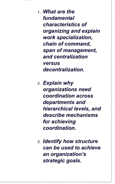 Solved 1. What are the fundamental characteristics of | Chegg.com