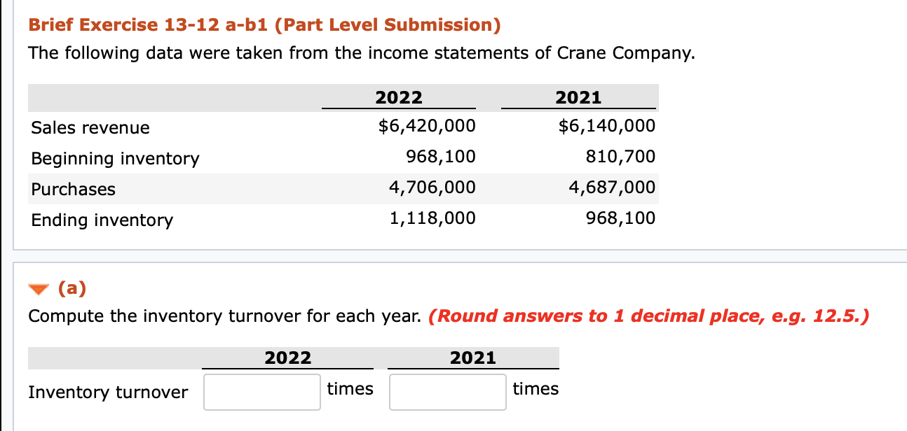 Solved Brief Exercise 13-11 a-b1 (Part Level Submission) The | Chegg.com