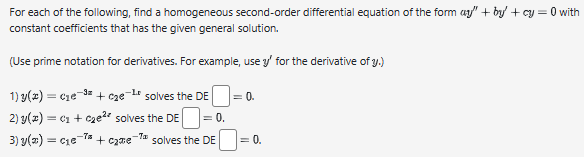 Solved For each of the following, find a homogeneous | Chegg.com