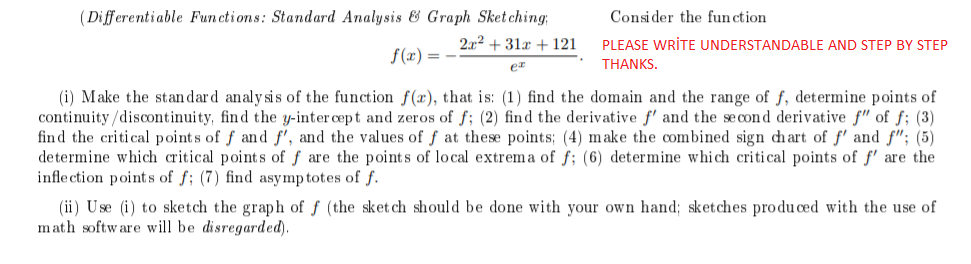 Solved (Differentiable Functions: Standard Analysis & Graph | Chegg.com
