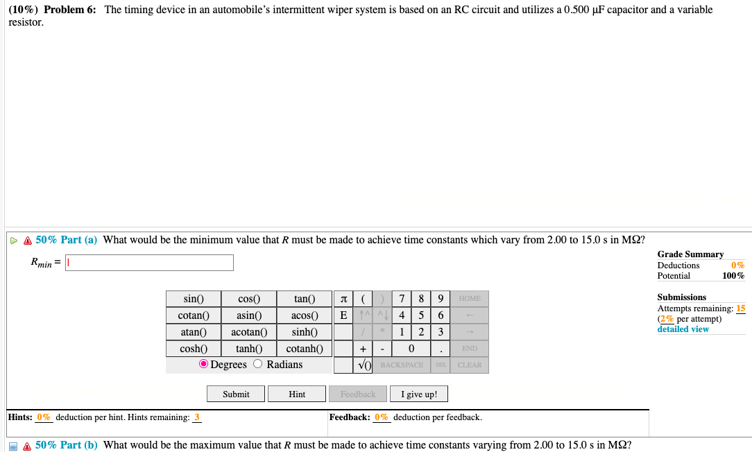 Solved (10\%) Problem 6: The timing device in an | Chegg.com