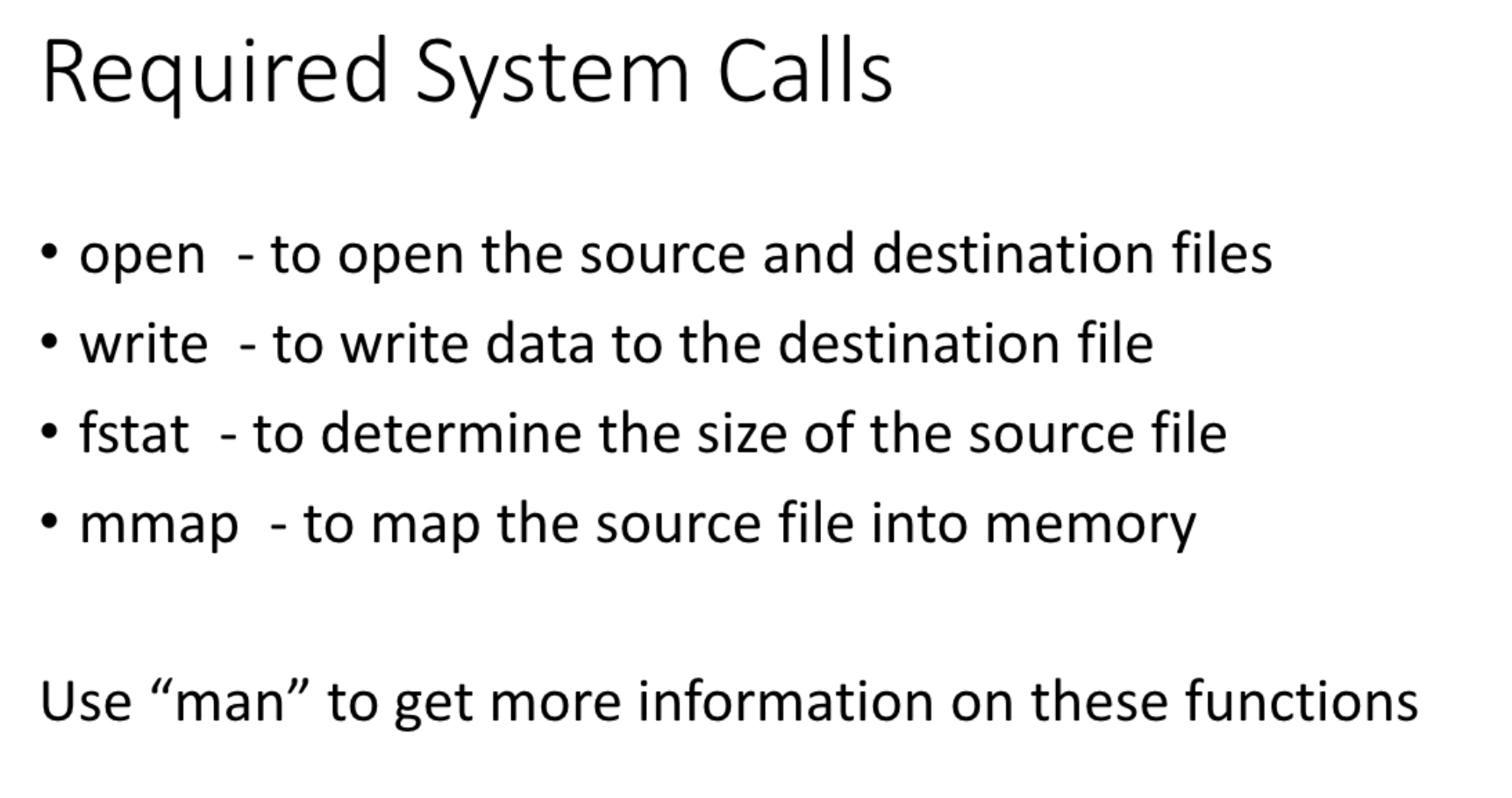 Solved Objective Copy a file using a memory mapped file for | Chegg.com