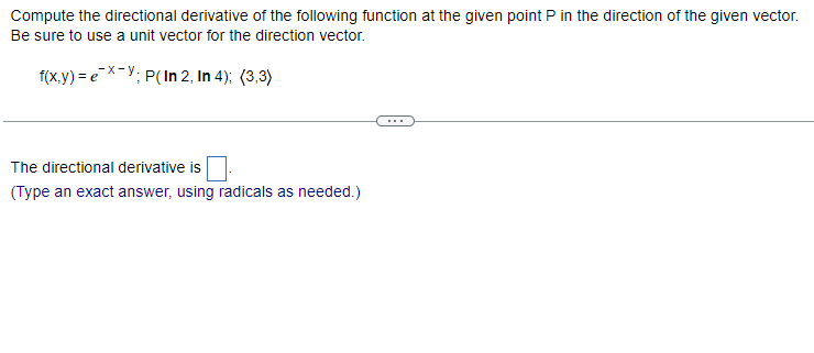 Solved Compute the directional derivative of the following | Chegg.com