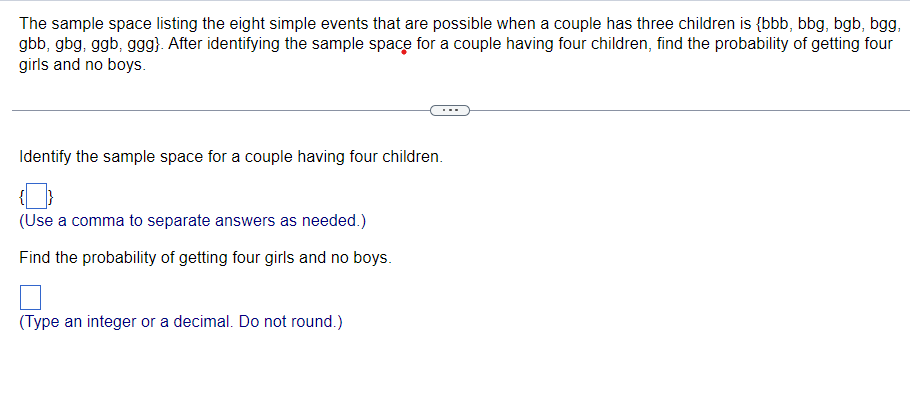 Solved The sample space listing the eight simple events that | Chegg.com