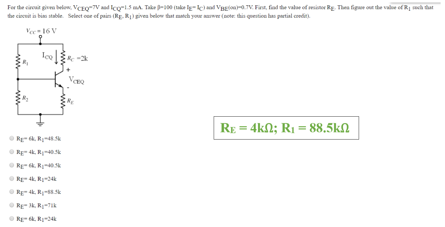 Solved For the circuit given below, VCEO=7V and ICO-1.5 mA. | Chegg.com