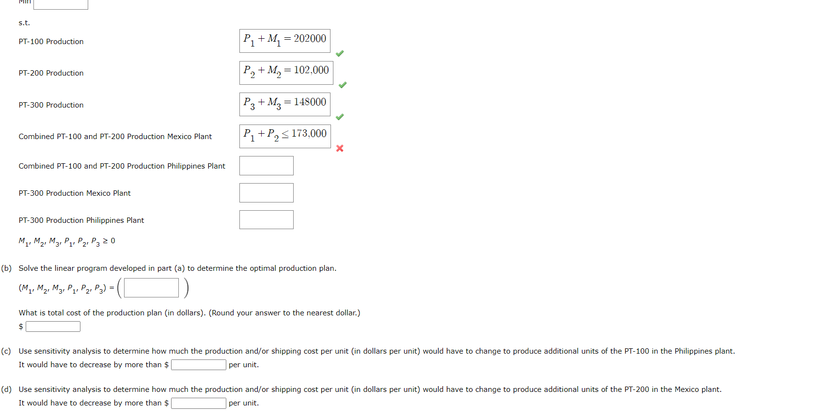 Solved number of PT- 300 battery packs produced at the | Chegg.com