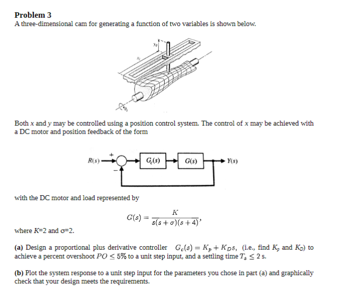 Solved Problem 3 A three-dimensional cam for generating a | Chegg.com
