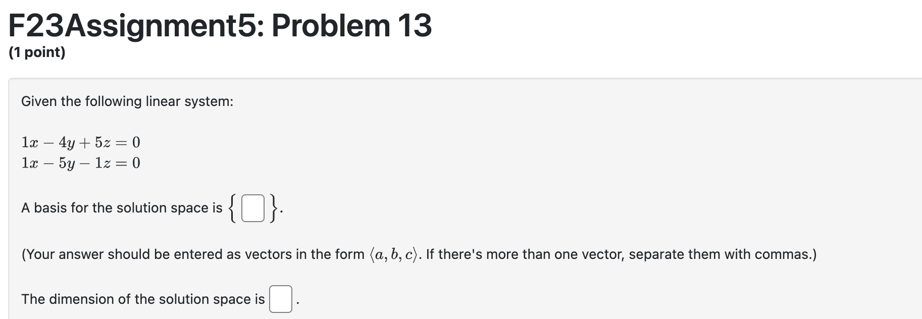 Solved Given the following linear | Chegg.com